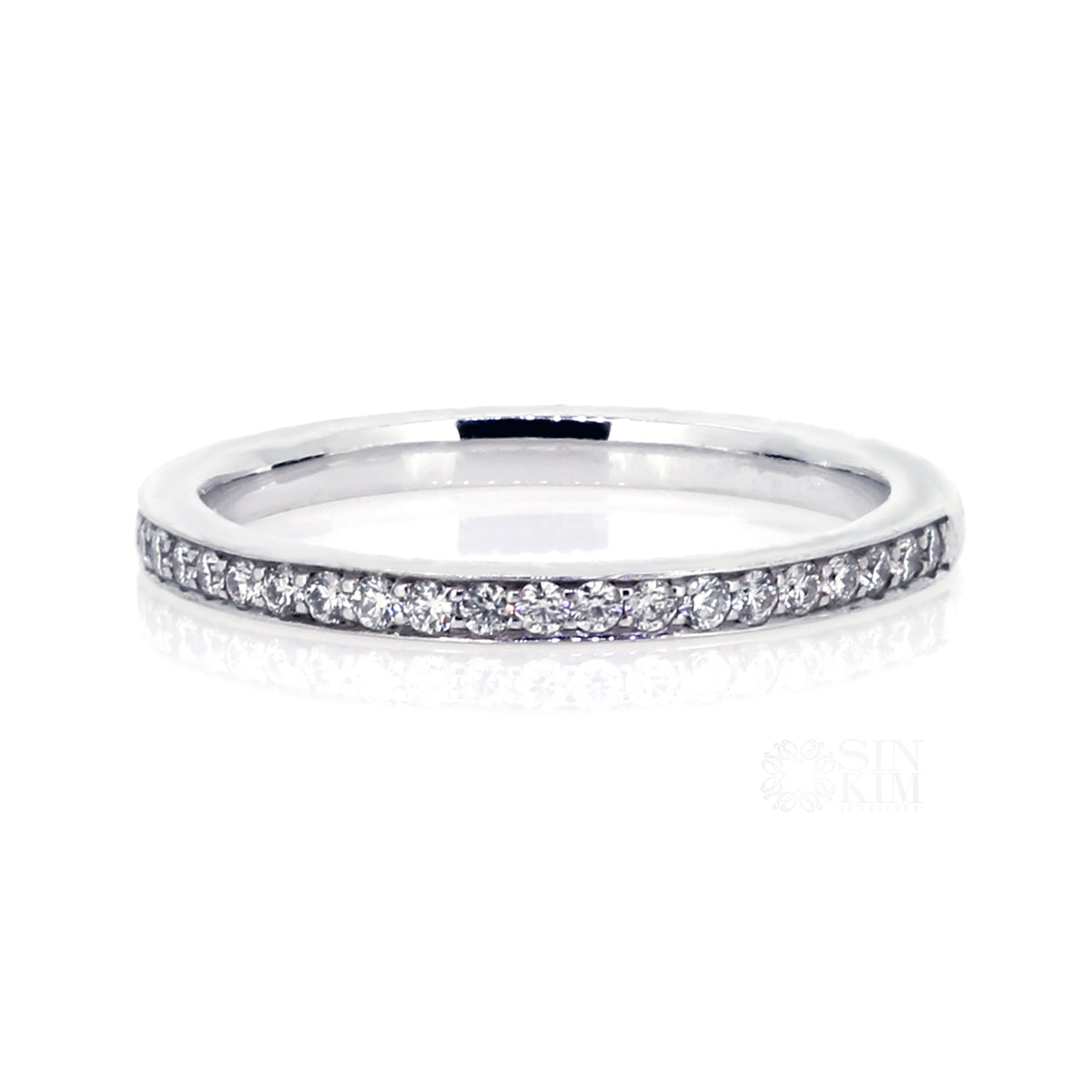 Nadine Band Dainty white gold diamond pave wedding band – Sin Kim Jewellery